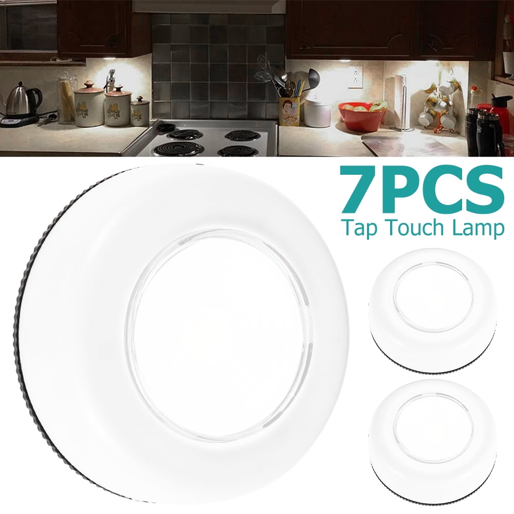 Hvxrjkn 7Pcs LED Night Lights Under Cabinet Lights Powered Stick Tap ...