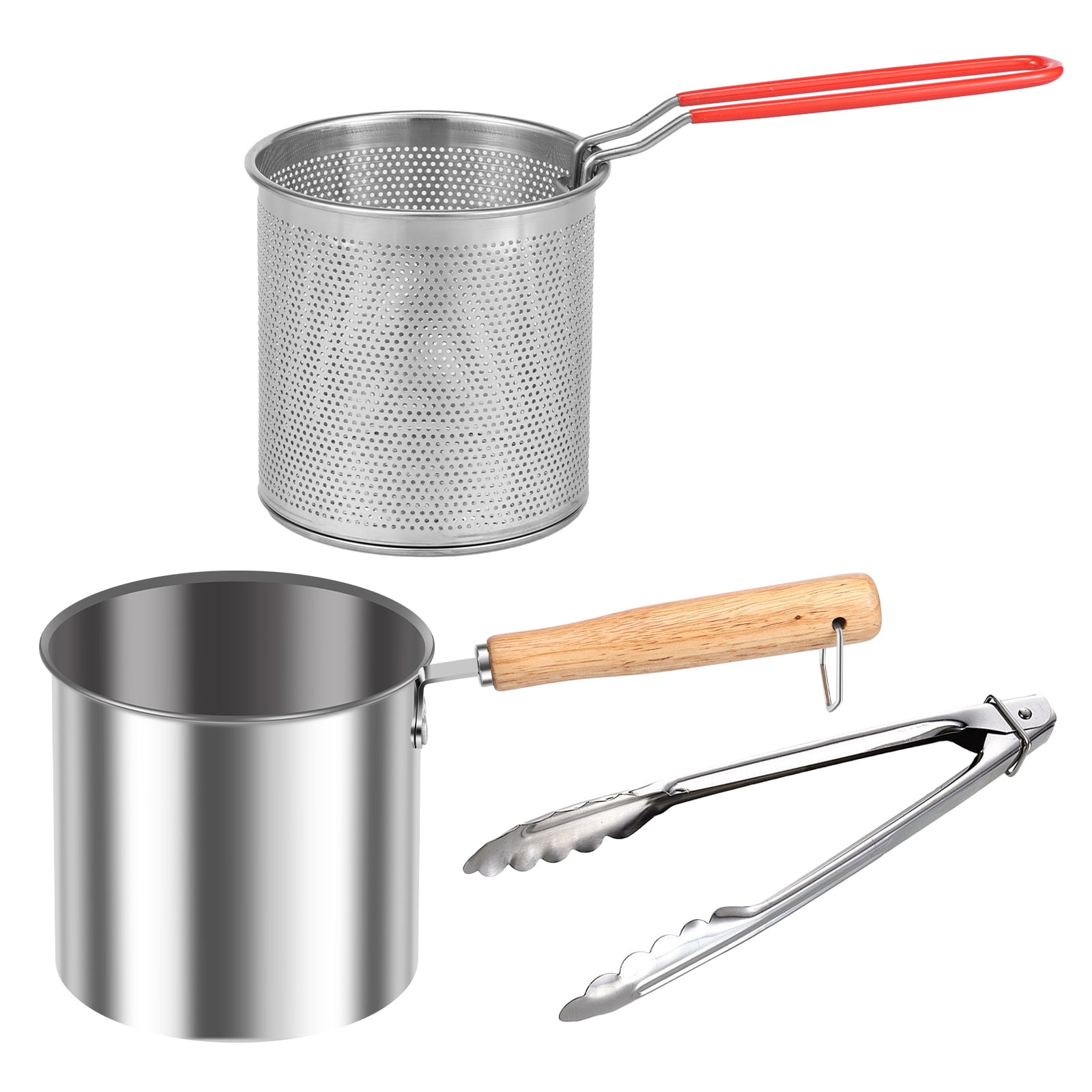 Hvxrjkn Deep Fryer Pot with Strainer Basket Stainless Steel Deep Frying ...