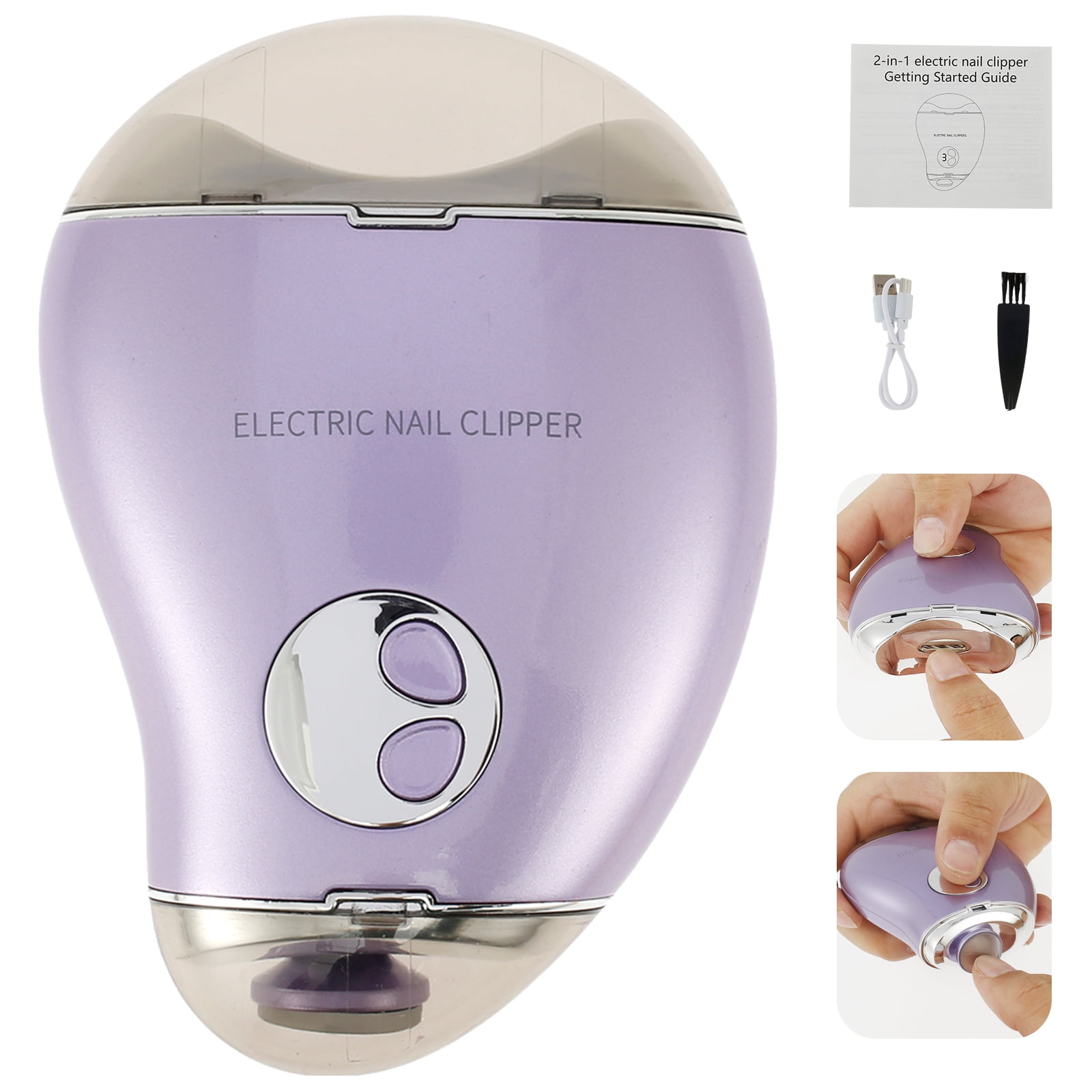 Hvxrjkn Electric Nail Clipper 3 Speeds Levels Electric Nail Trimmer ...