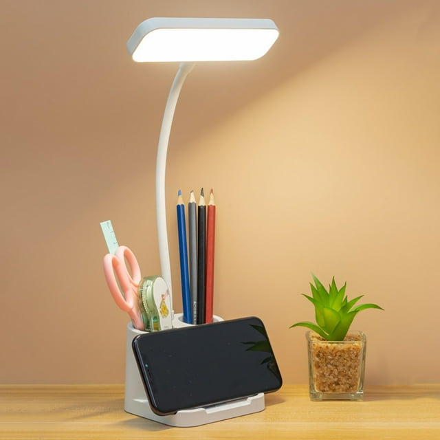 LED Desk Lamp with Pen Holder, 3 Lighting Modes, USB Rechargeable ...