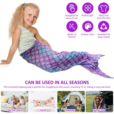 Catalonia Adult Knitted Mermaid Tail Blanket with Anti-Slip Neck Strap ...