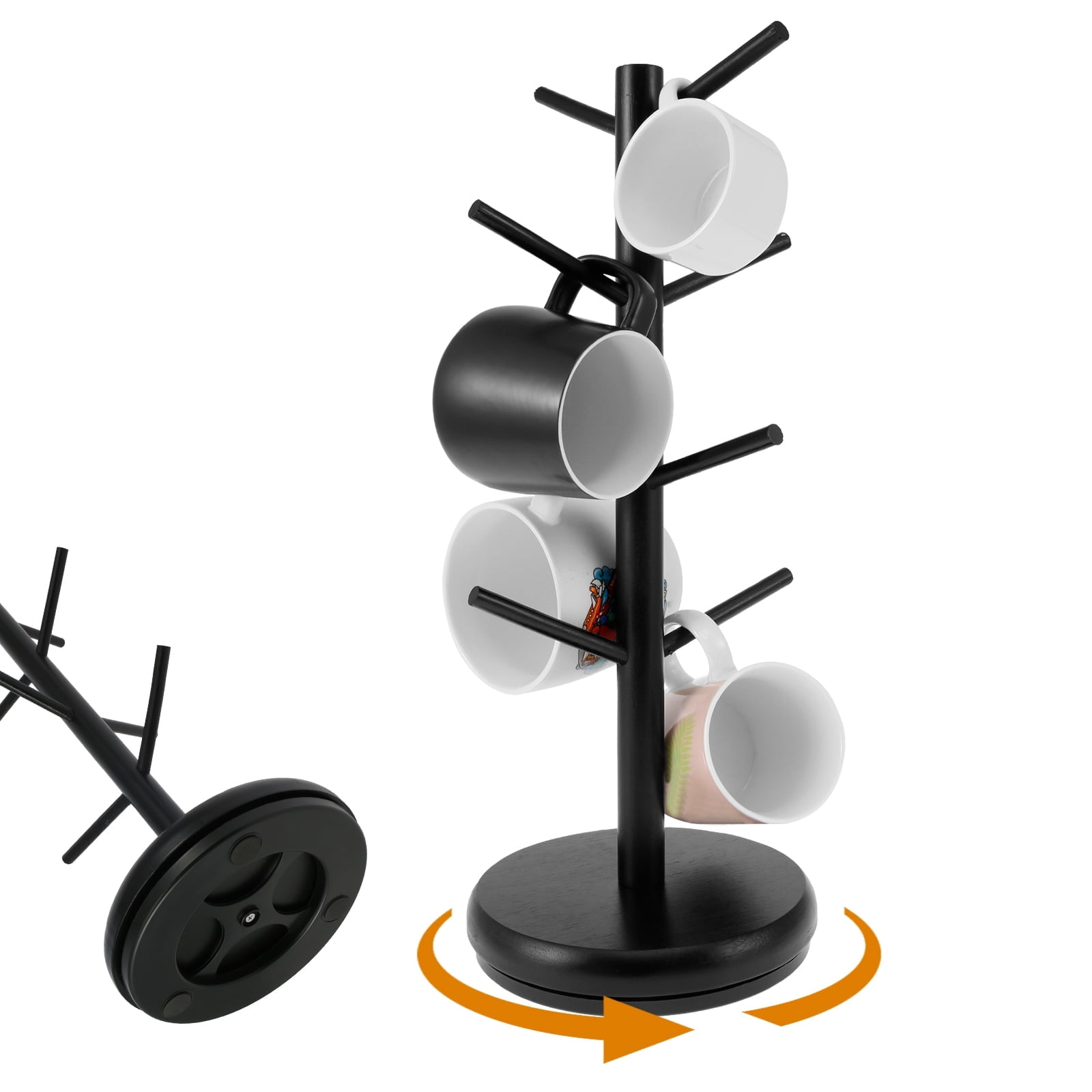 Hvxrjkn Mug Holder Tree with 8 Hooks Coffee Mug Tree 360° Rotated ...
