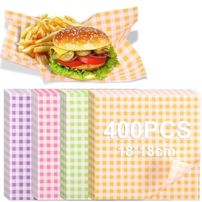 Efavormart 50 Pack | 12" Natural Brown Pre-Cut Square Wax Paper Food ...