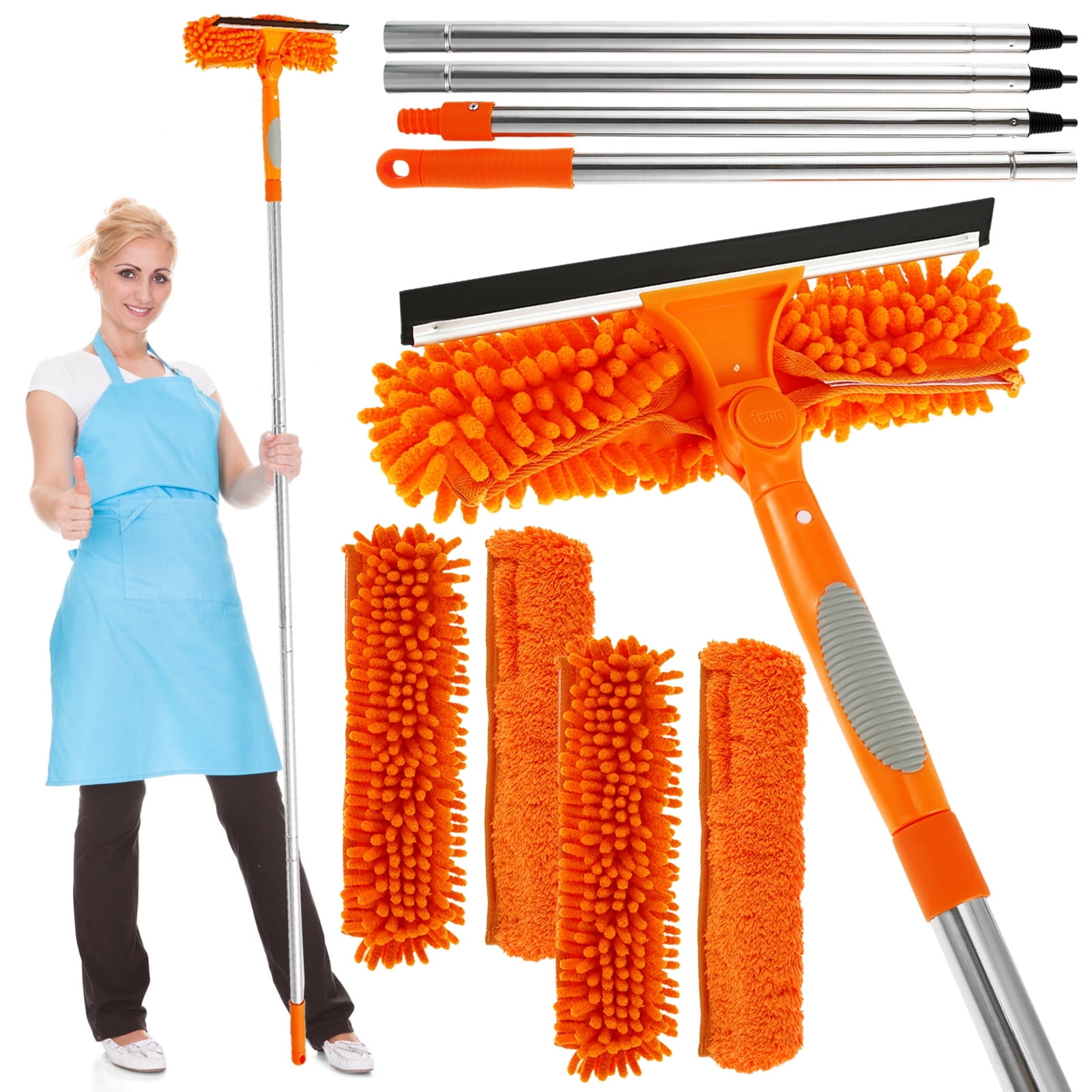 Hvxrjkn Window Cleaning Squeegee Kit, 2-in-1 Professional Window ...