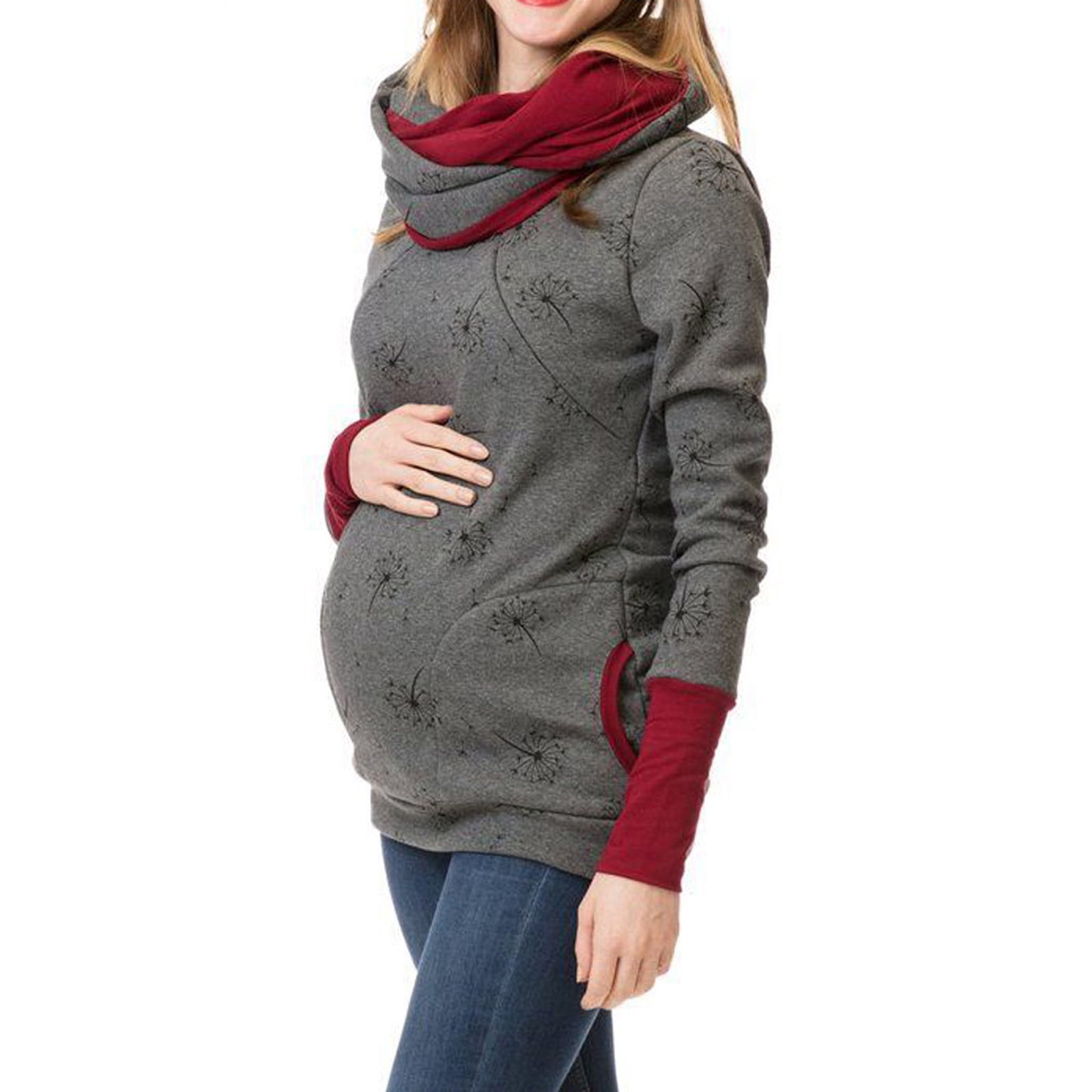 Hvyesh 3 in 1 Maternity Kangaroo Hooded Sweatshirt for Baby & Mother ...