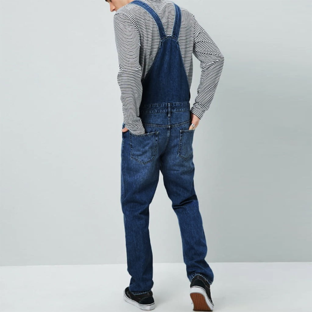 Hvyesh Bib Overalls for Men Overalls Denim Bib Jean Loose Fit Overalls ...