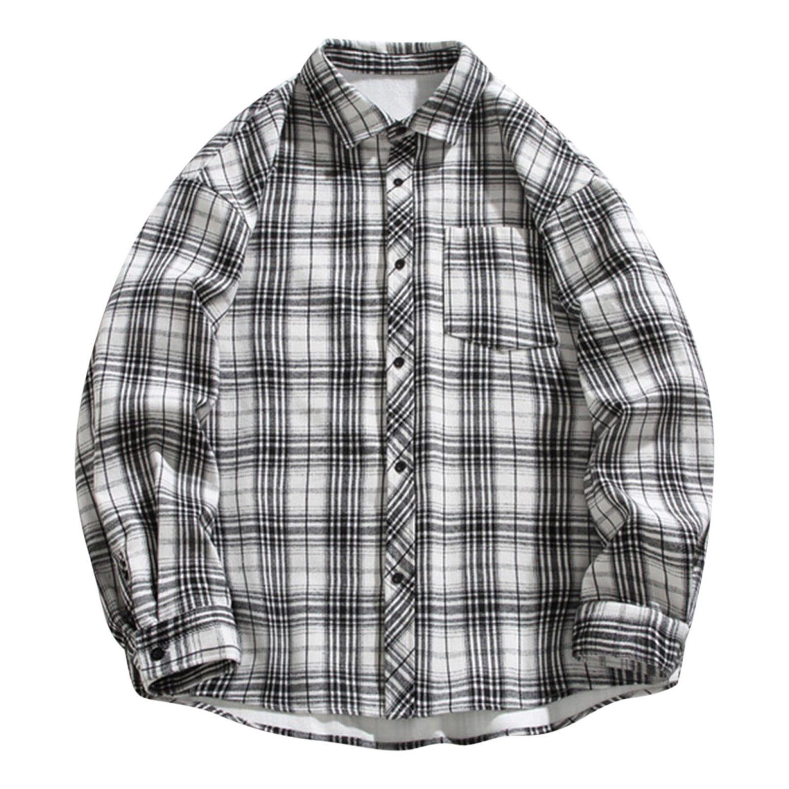 Hvyesh Flannel Shirt for Men Western Cowboy Plaid Shirts for Men Long ...