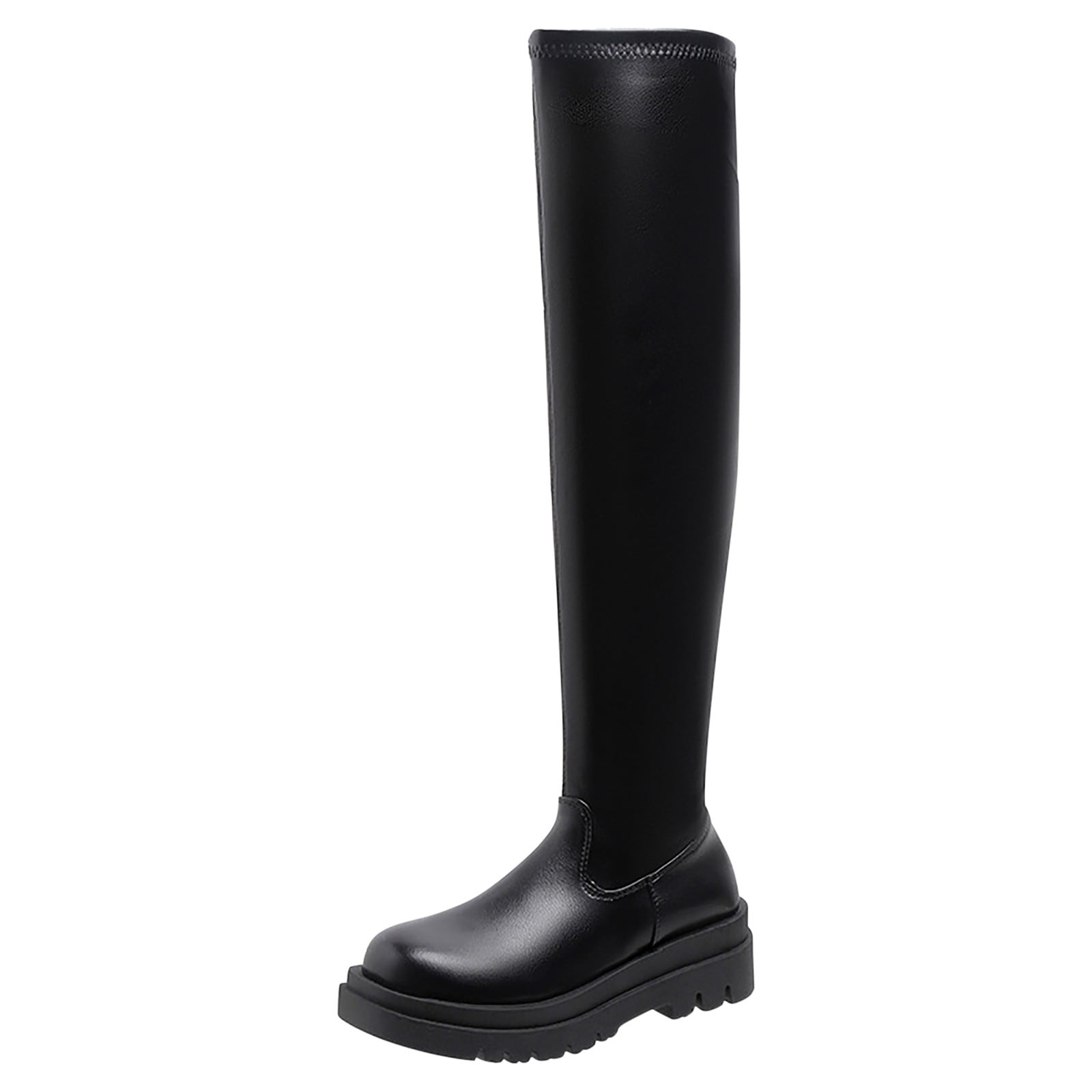 Hvyesh Knee High Boots for Women Gogo Boots 70s Boots,Leather Square ...