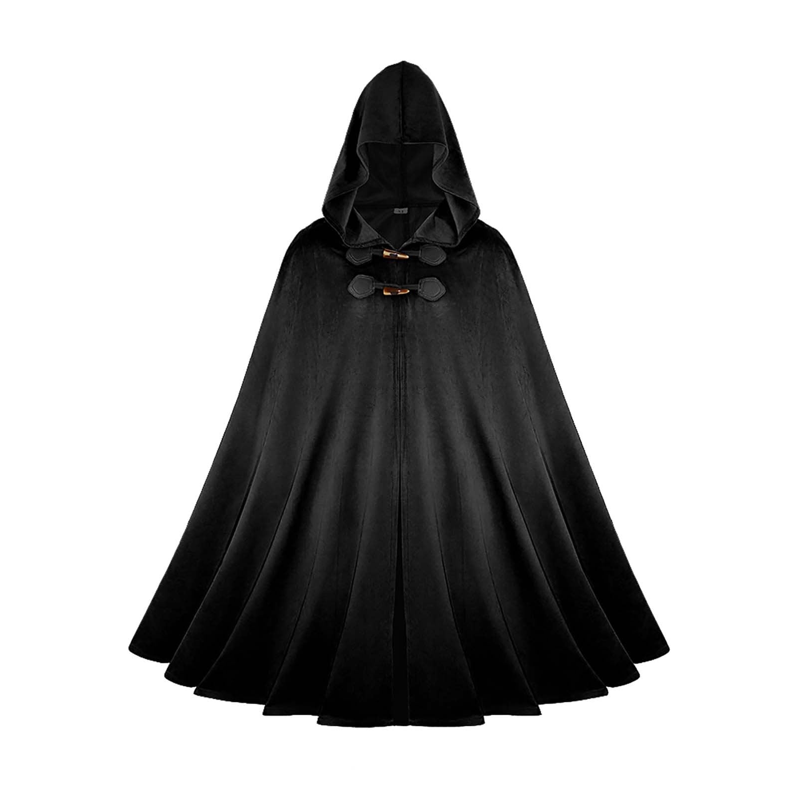 Hvyesh Medieval Cloak with Hood Halloween Renaissance Hooded Cape for ...