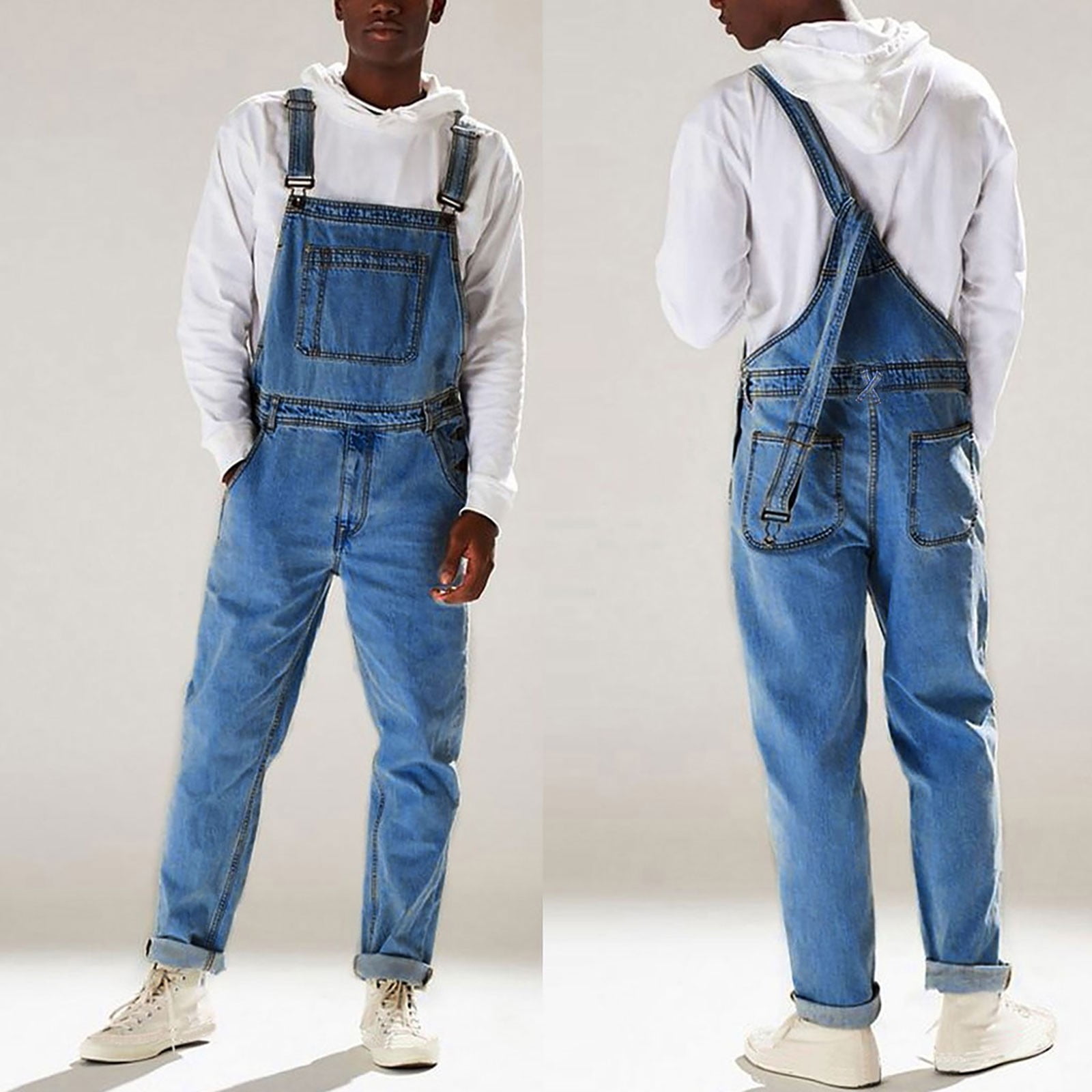 Hvyesh Men Big And Tall Denim Bib Overalls Classic Fit Work Overalls ...