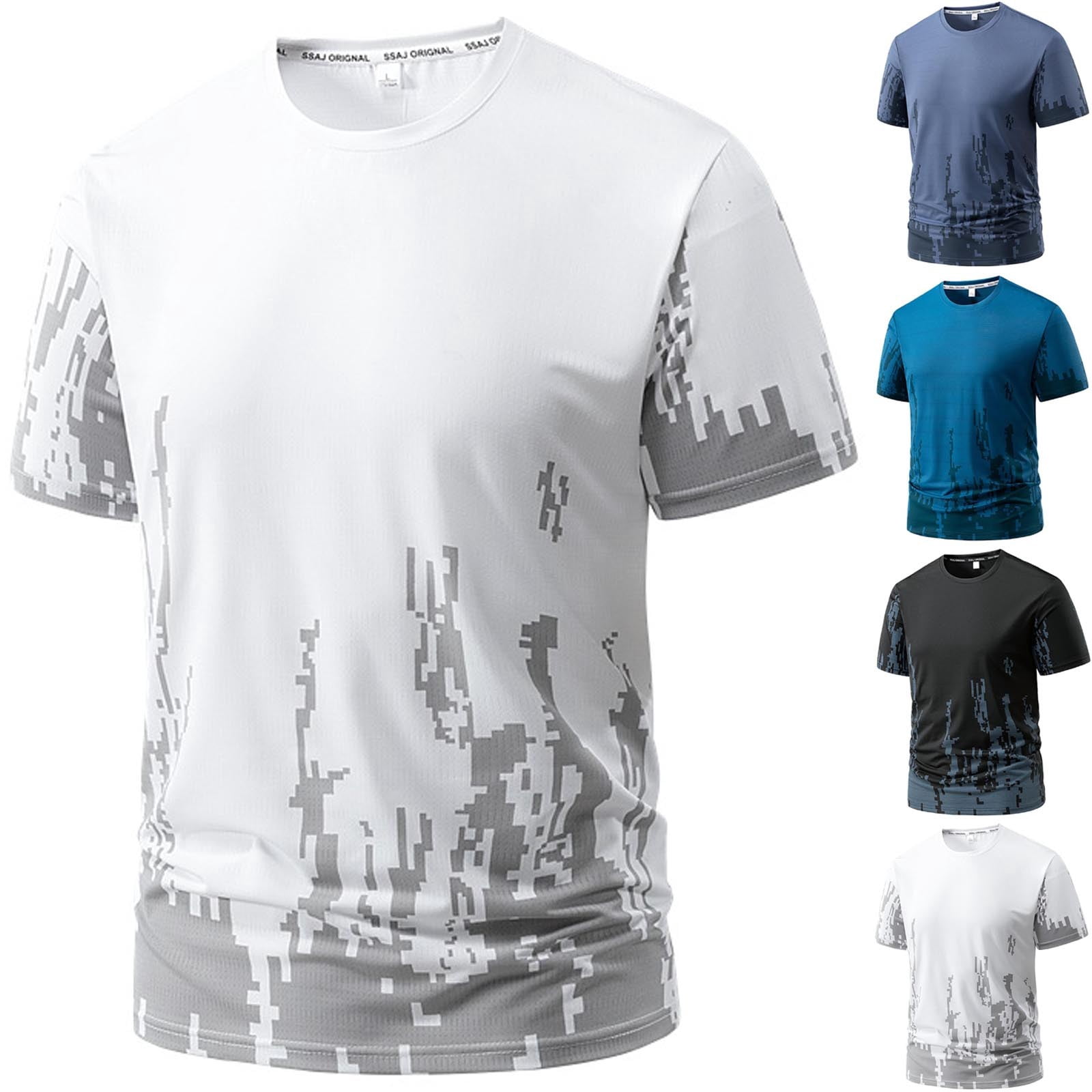 Hvyesh Men Big and Tall Quick Dry Shirts Casual Short Sleeve Workout ...