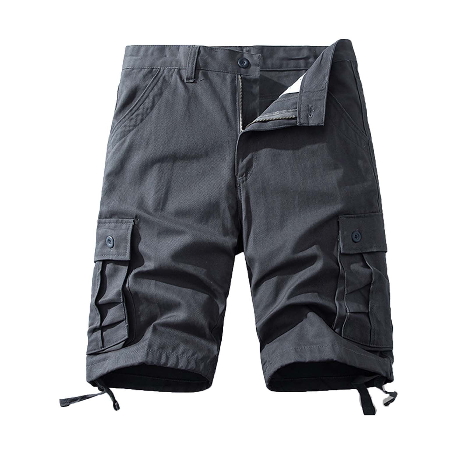 Hvyesh Men Ripstop Twill Cargo Short Big and Tall Drawstring Walk ...