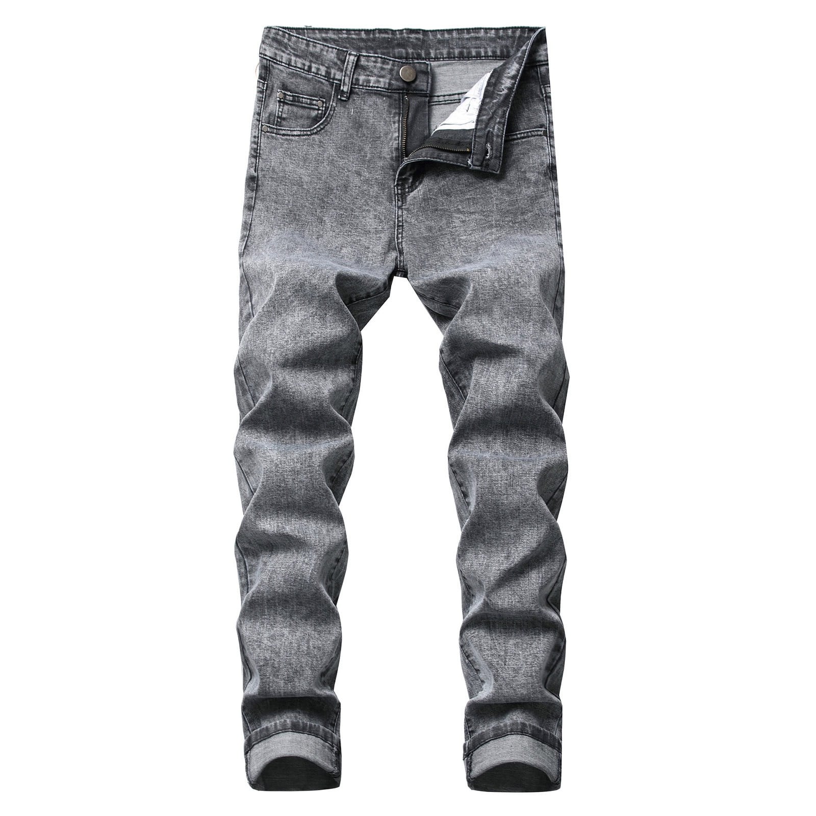 Hvyesh Men's Biker Jeans Trendy Ripped Distressed Jeans Cozy Streetwear ...