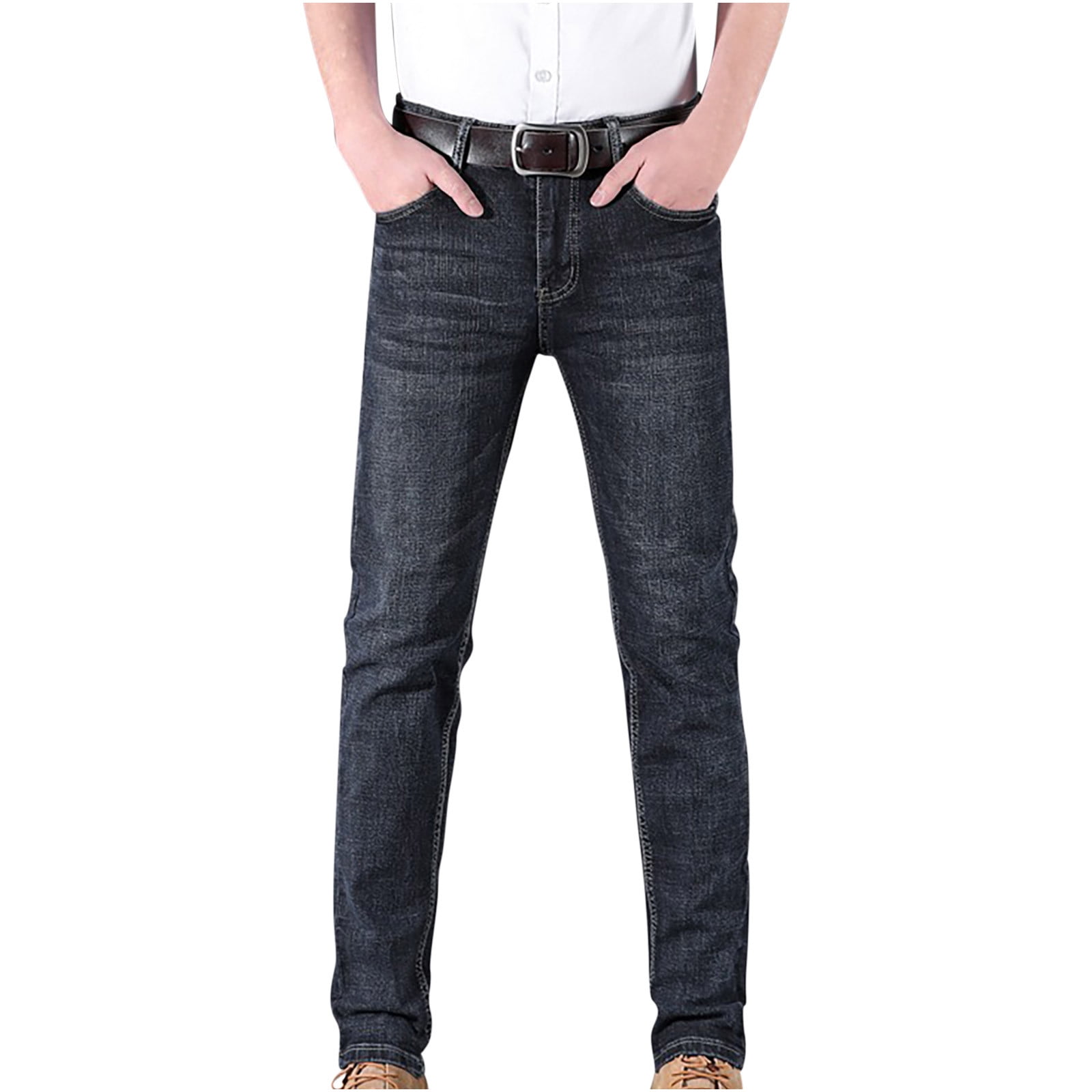 Hvyesh Men's Jean Pants Big and Tall Basic Jeans Cozy Streetwear Work ...