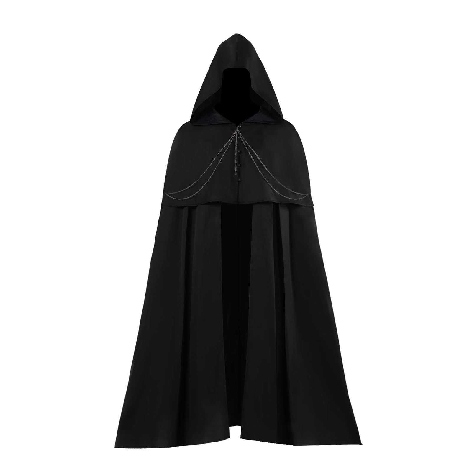 Hvyesh Men's Medieval Hooded Cloak Renaissance Costume Holloween ...