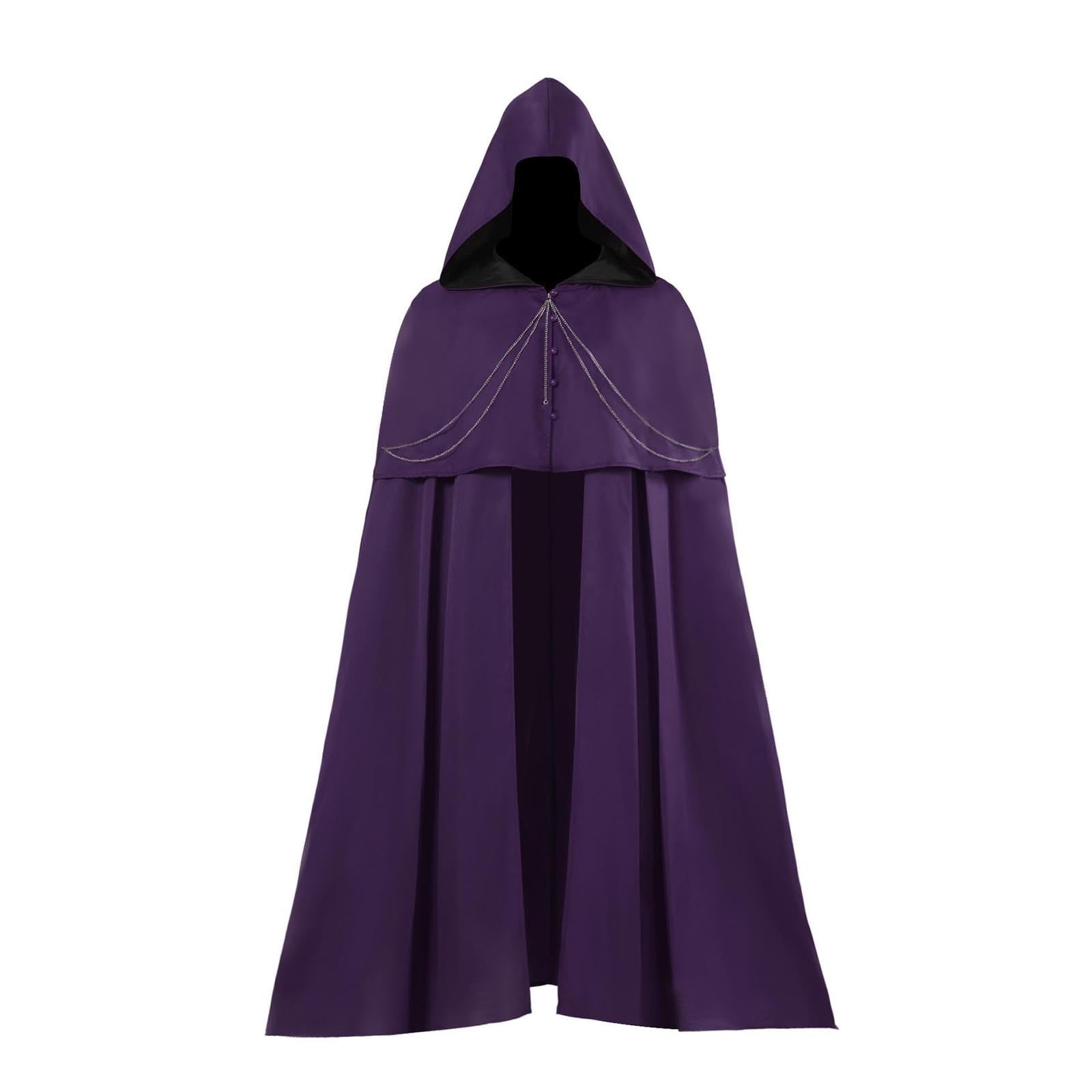 Hvyesh Men's Medieval Hooded Cloak Renaissance Costume Holloween ...