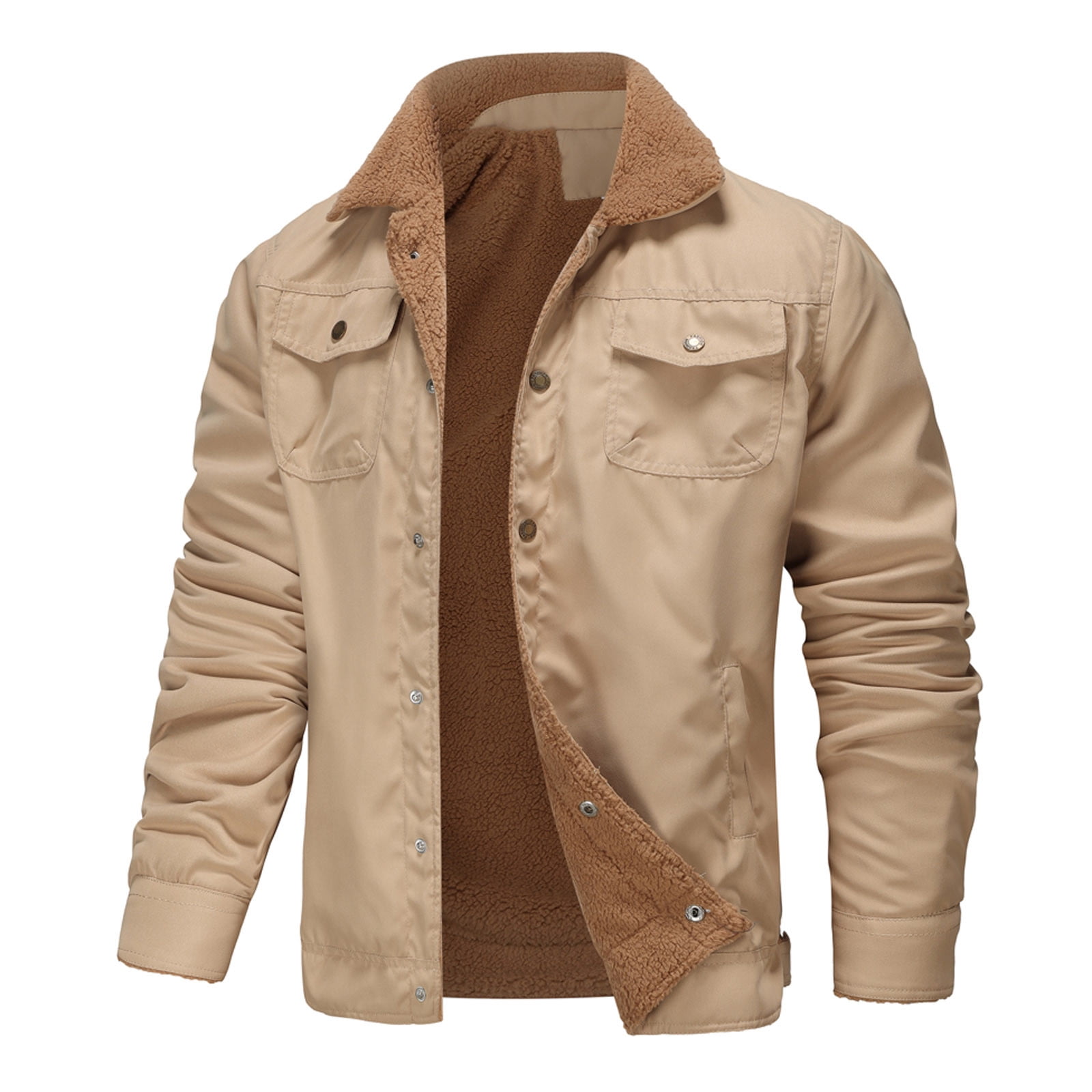 Hvyesh Men's Winter Jacket Thick Thermal Cotton Warm Fleece Lined Coat ...