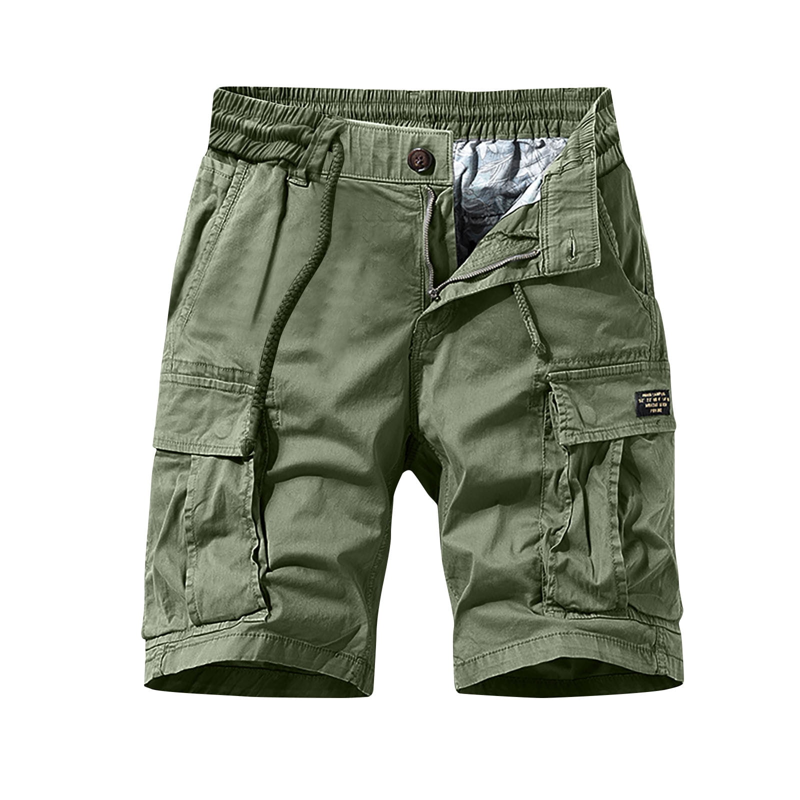 Hvyesh Mens Cotton Shorts 2024 Summer Muti-Pockets Workout Short ...