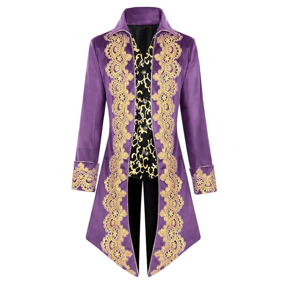 Hvyesh Mens Steampunk Jacket Gothic Victorian Renaissance Frock Coat ...