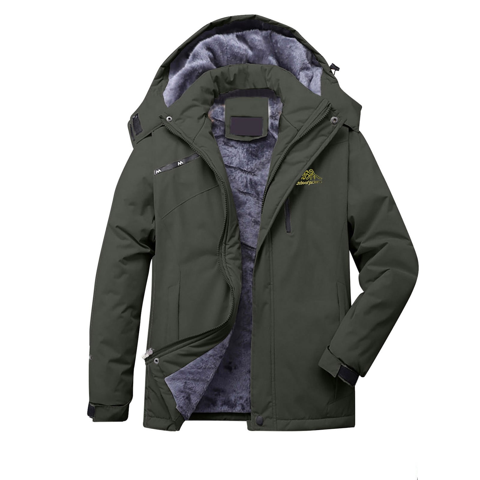 Hvyesh Plus Size Rain Jacket Women Waterproof Hooded Raincoat Warm ...