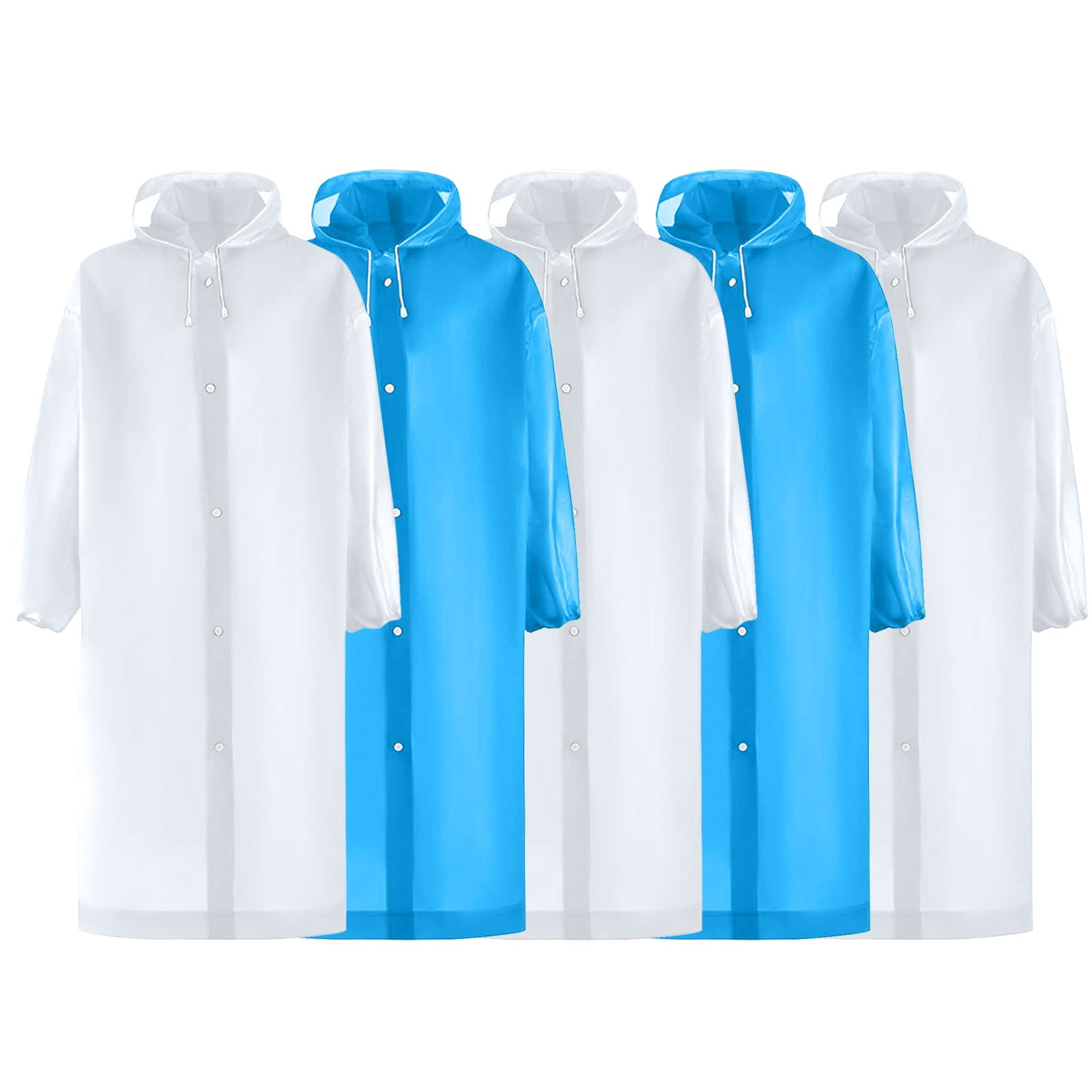 Hvyesh Rain Poncho Raincoats for Adult Reusable -5 Pack EVA Waterproof ...