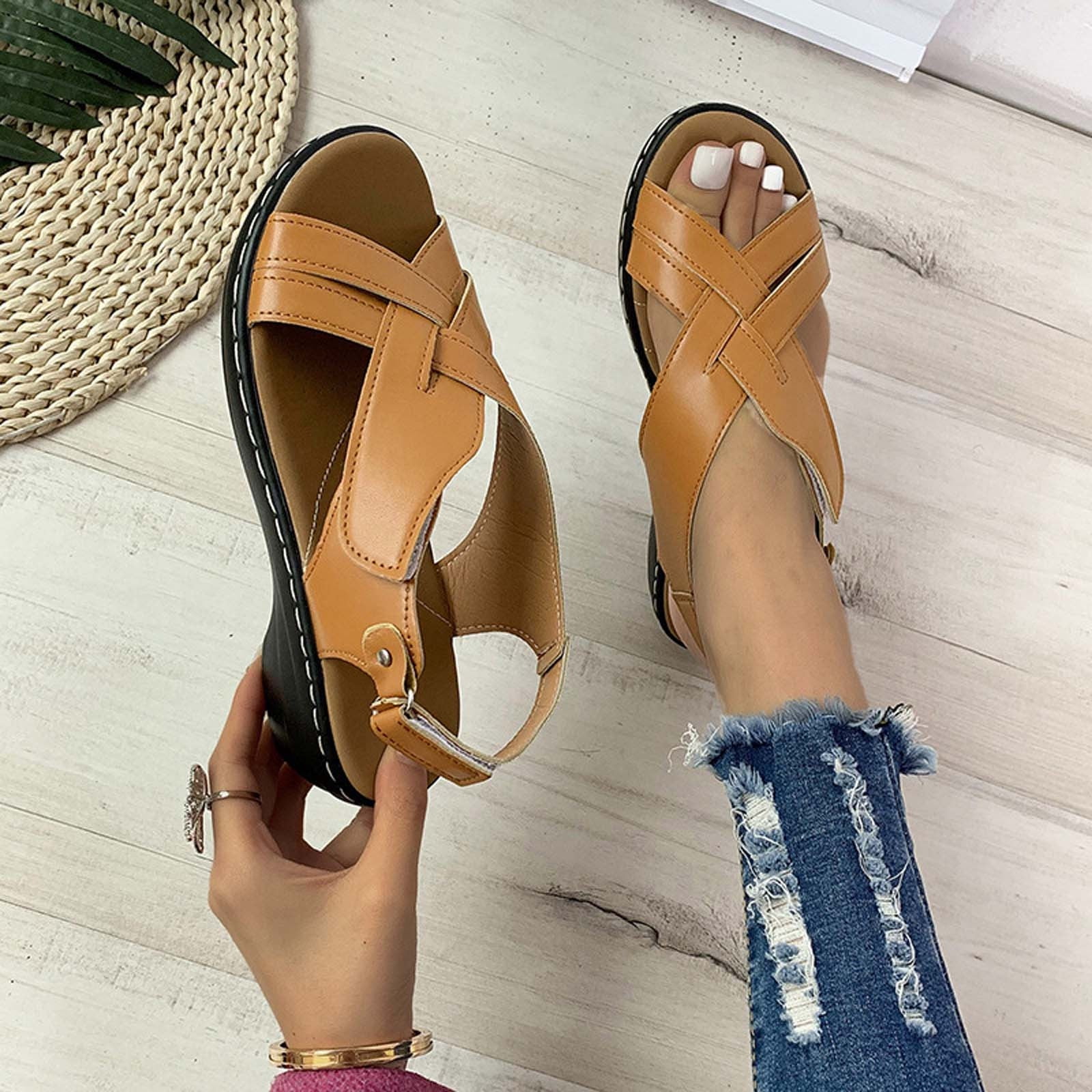 Hvyesh Sandals for Women Casual Summer, Orthopedic Sandals Heightening ...