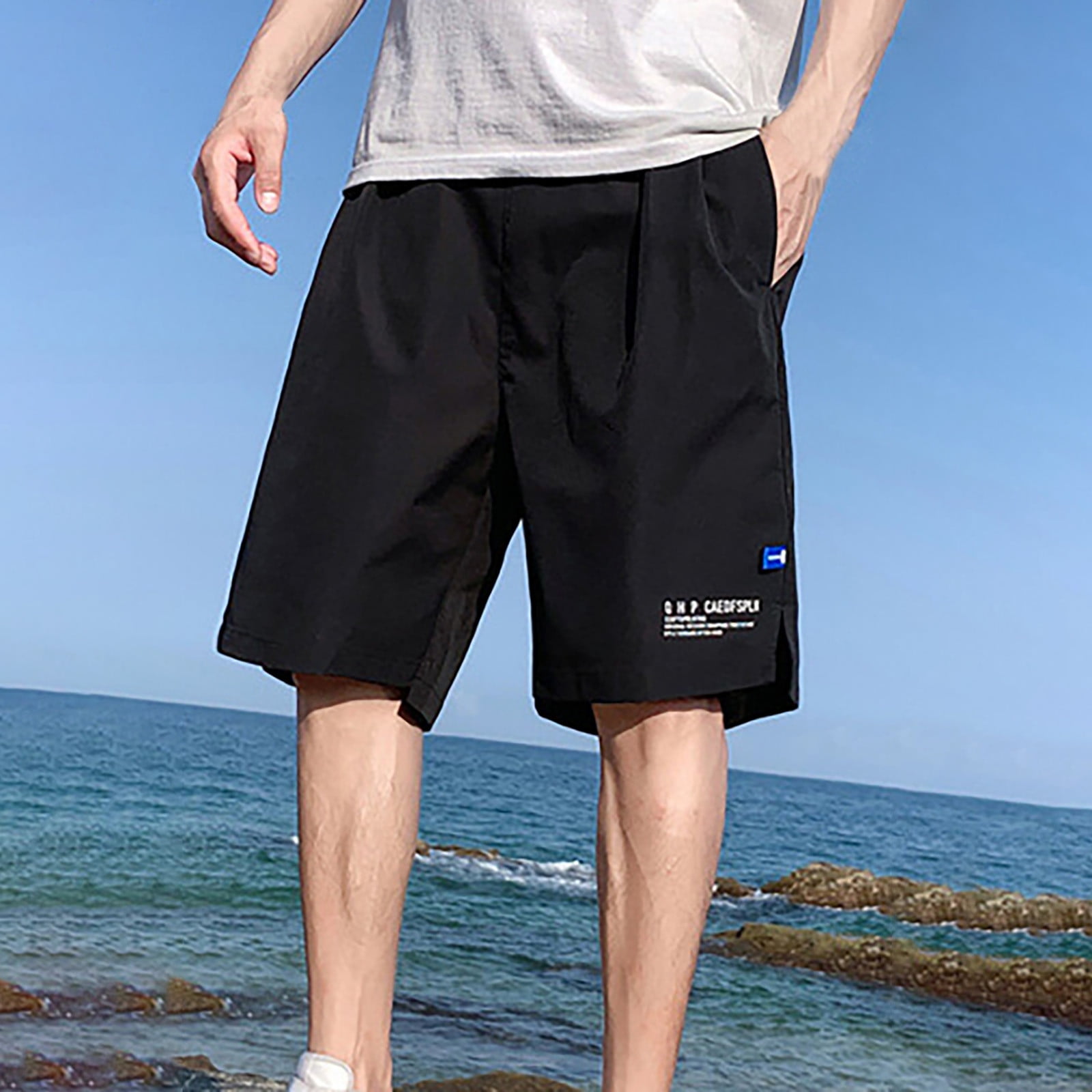 Hvyesh Swim Trunks for Men Big and Tall Elastic Wiast Beach Shorts ...