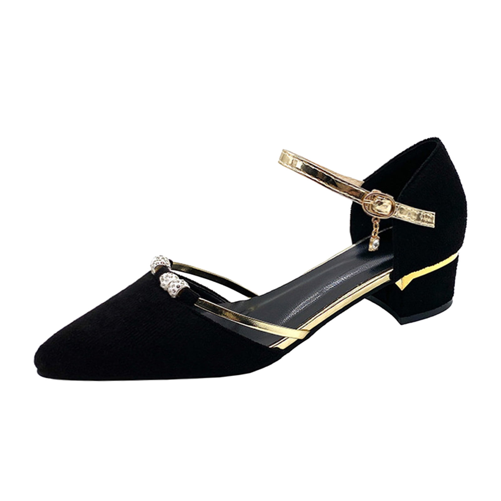 Juebong Women Low Kitten Heels Dress Pumps Wedding Evening Formal ...