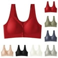 Hvyesh Women Plus Size Bras Buttons in Front Summer Wireless Bras Push ...