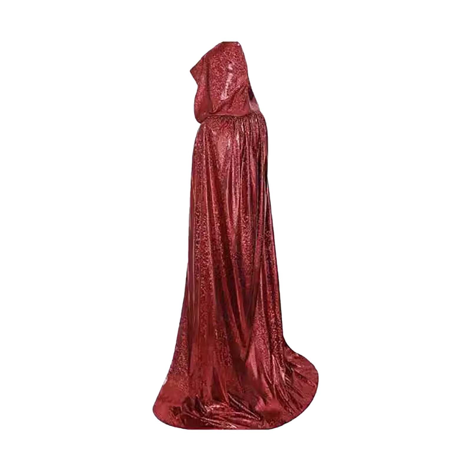 Hvyesh Women Sequin Cape Shiny Hooded Cape Full Length Glitter Cloak ...