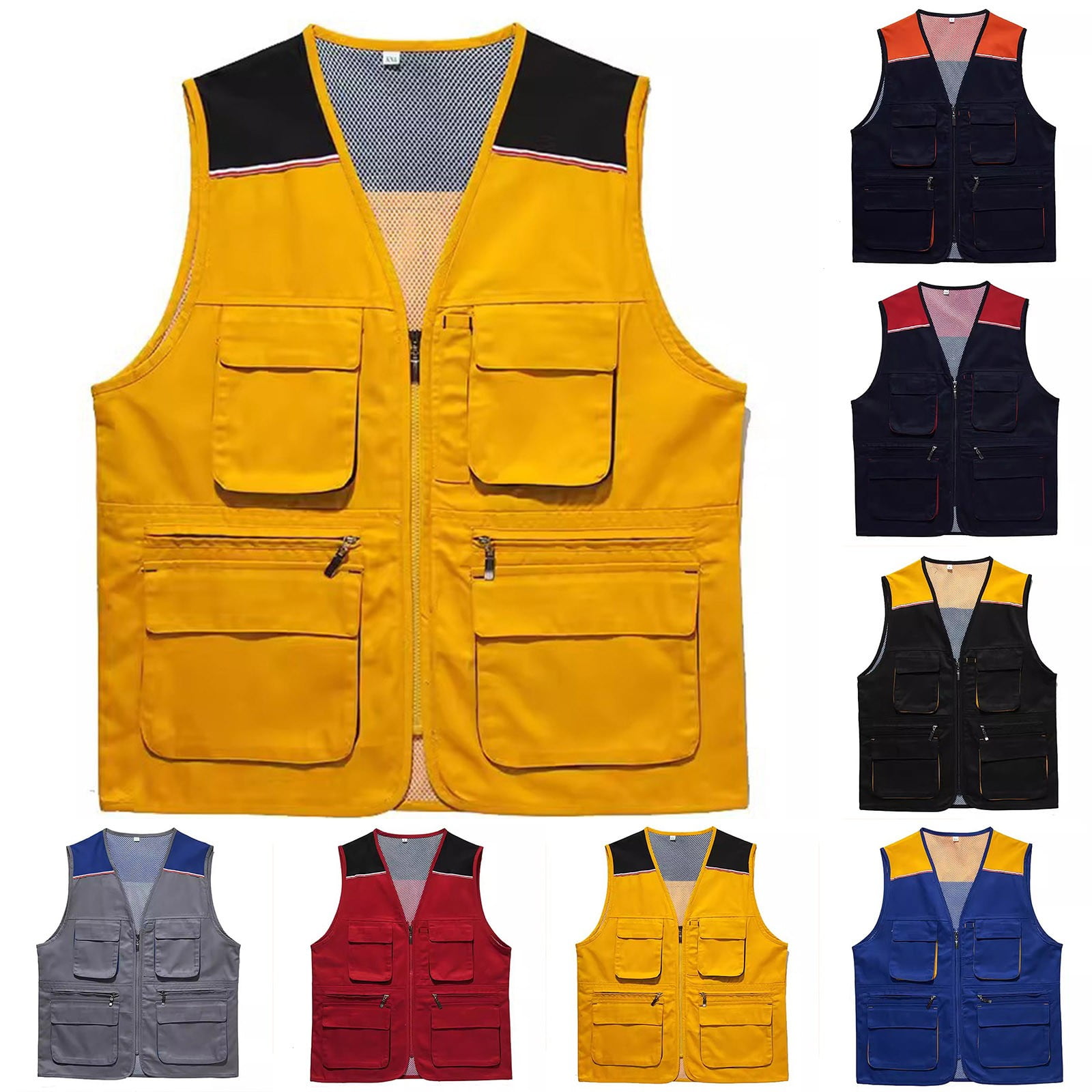 Hvyesh Women and Men Work Vest Multi-Pockets Zipper Work Vest Volunteer ...