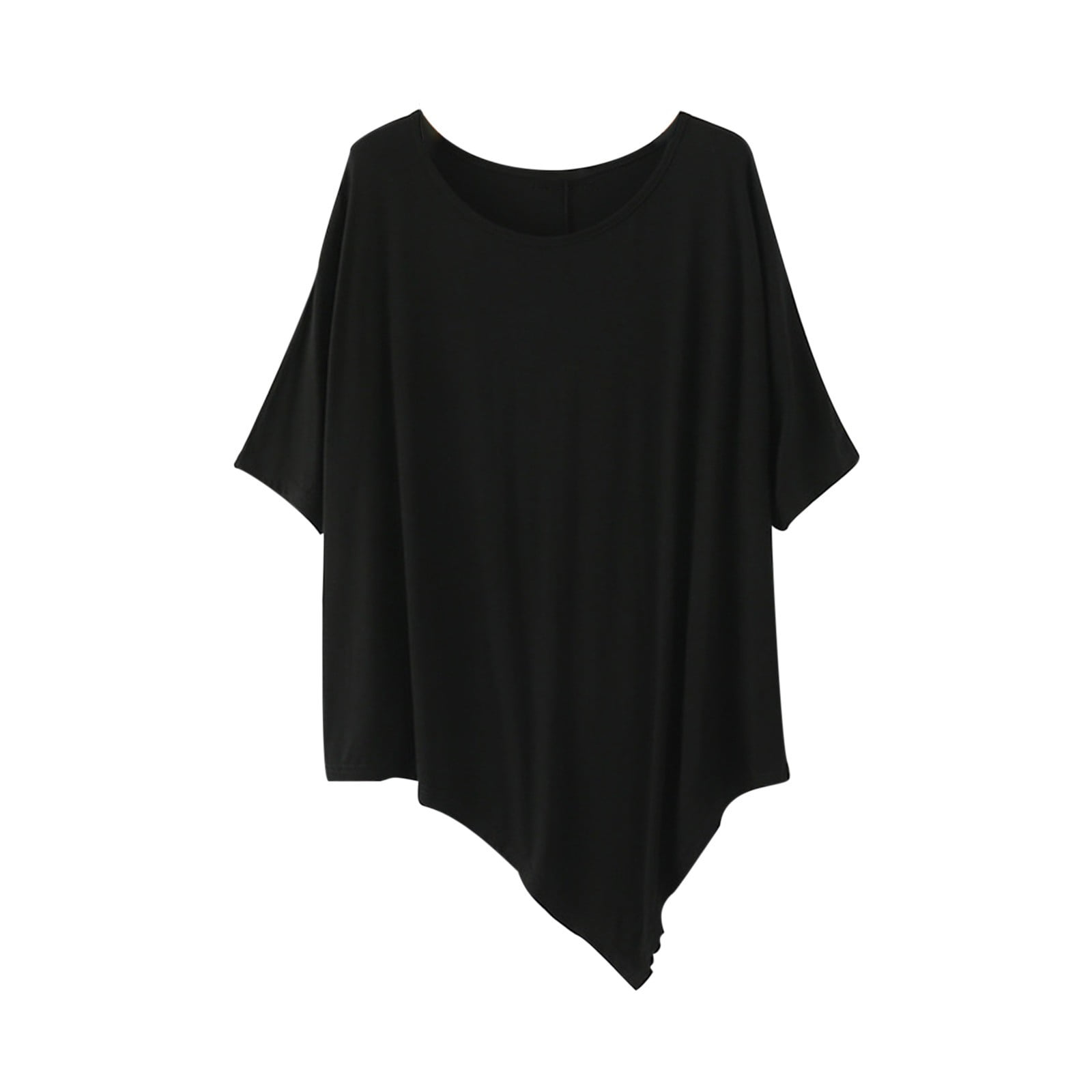 Hvyesh Women's Batwing Sleeve Tops Loose Solid Sheer Caftan Poncho ...