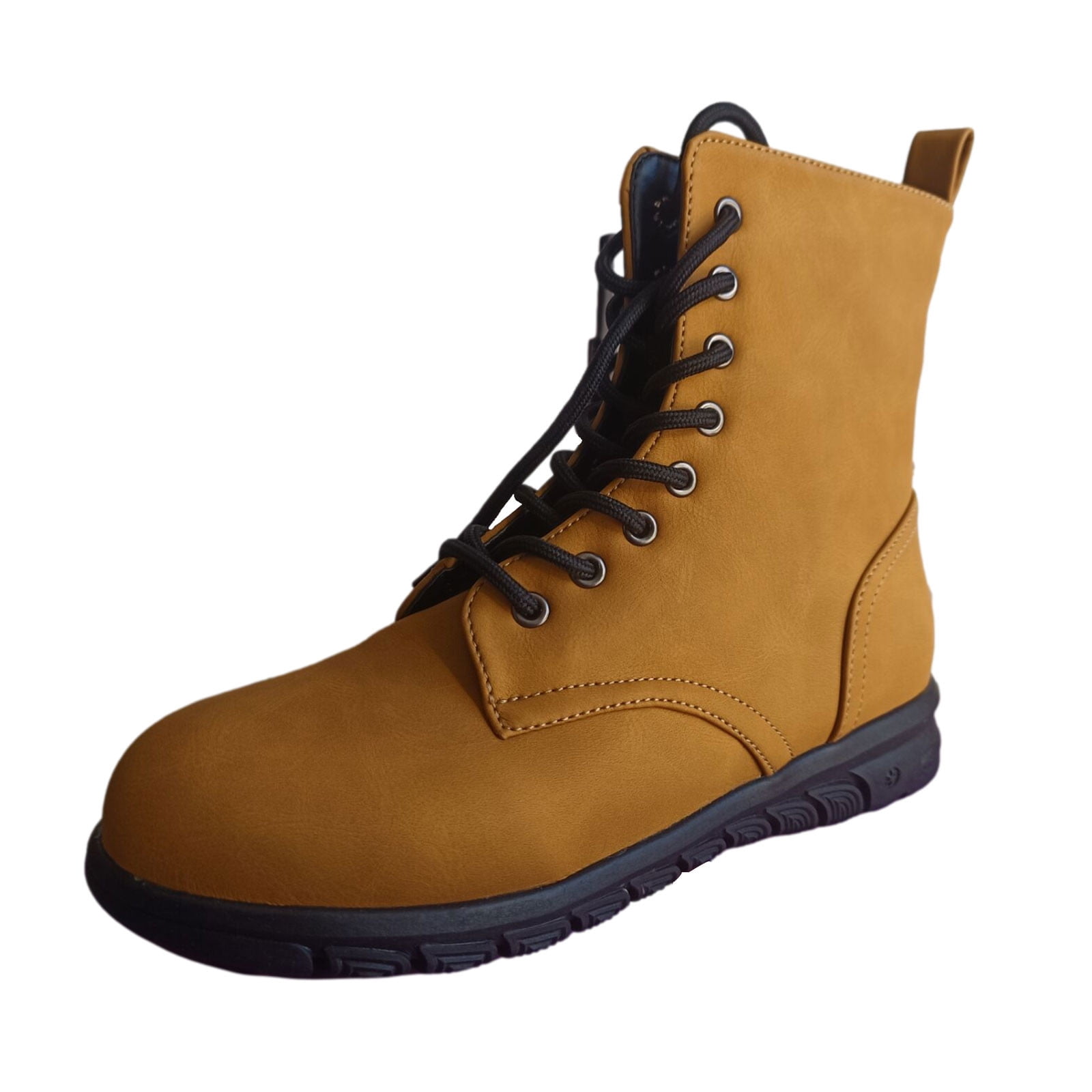 Hvyesh Women's Biker Boots Lace up Combat Riding Military Boot Mid Calf ...