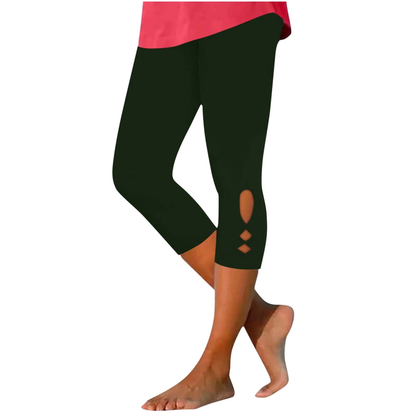 Hvyesh Women's Capris Leggings,Workout Yoga Pants,Tummy Control ...