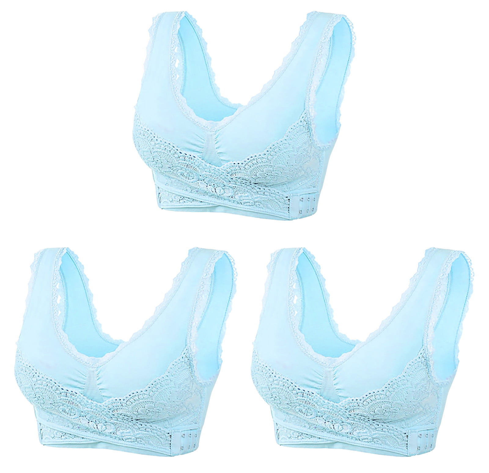 Hvyesh Women's Front Criss Cross Bras Wirefree Full Coverage Bralette ...