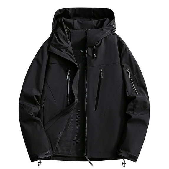 Hvyesh Women's Rain Jackets Full Zip Waterproof Hood Coat Plus Size ...