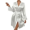 Hvyesh Womens Satin Robe Plus Size Short Silk Robes Lightweight Kimono ...