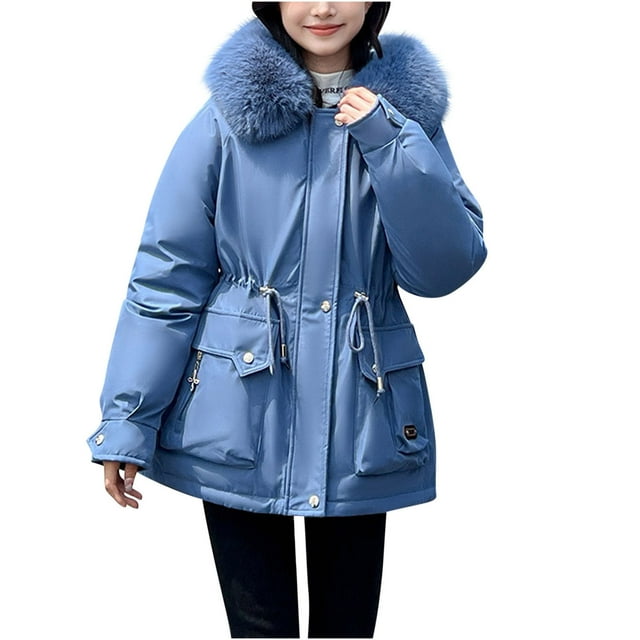 Hvyesh Women's Winter Puffer Jackets Warm Thicken Parka Jackets Sherpa ...