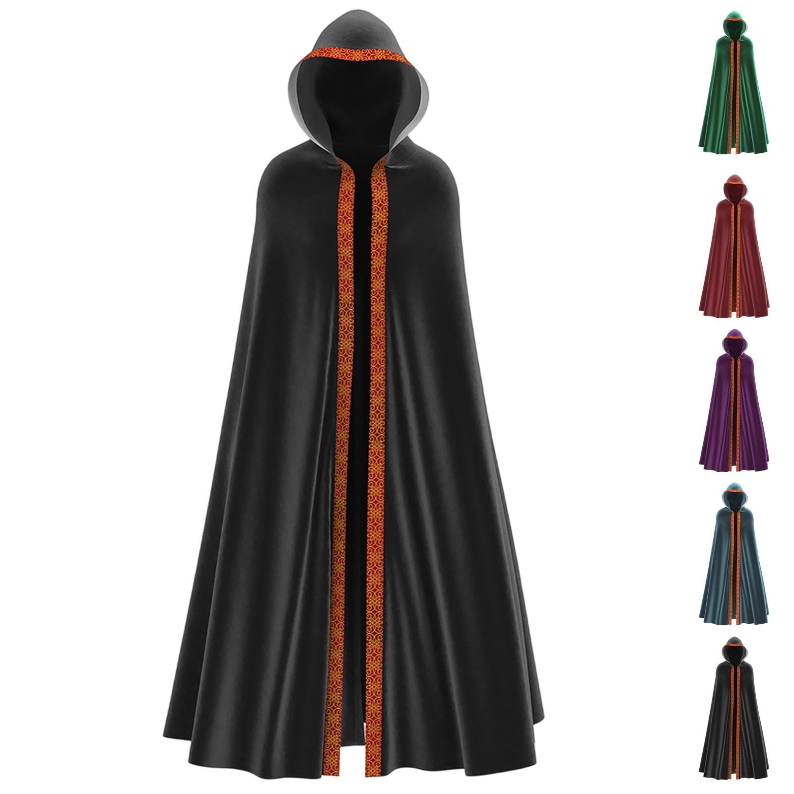 Hvyesh Womens Mens Hood Long Cape Halloween Christmas Cloak Medieval ...
