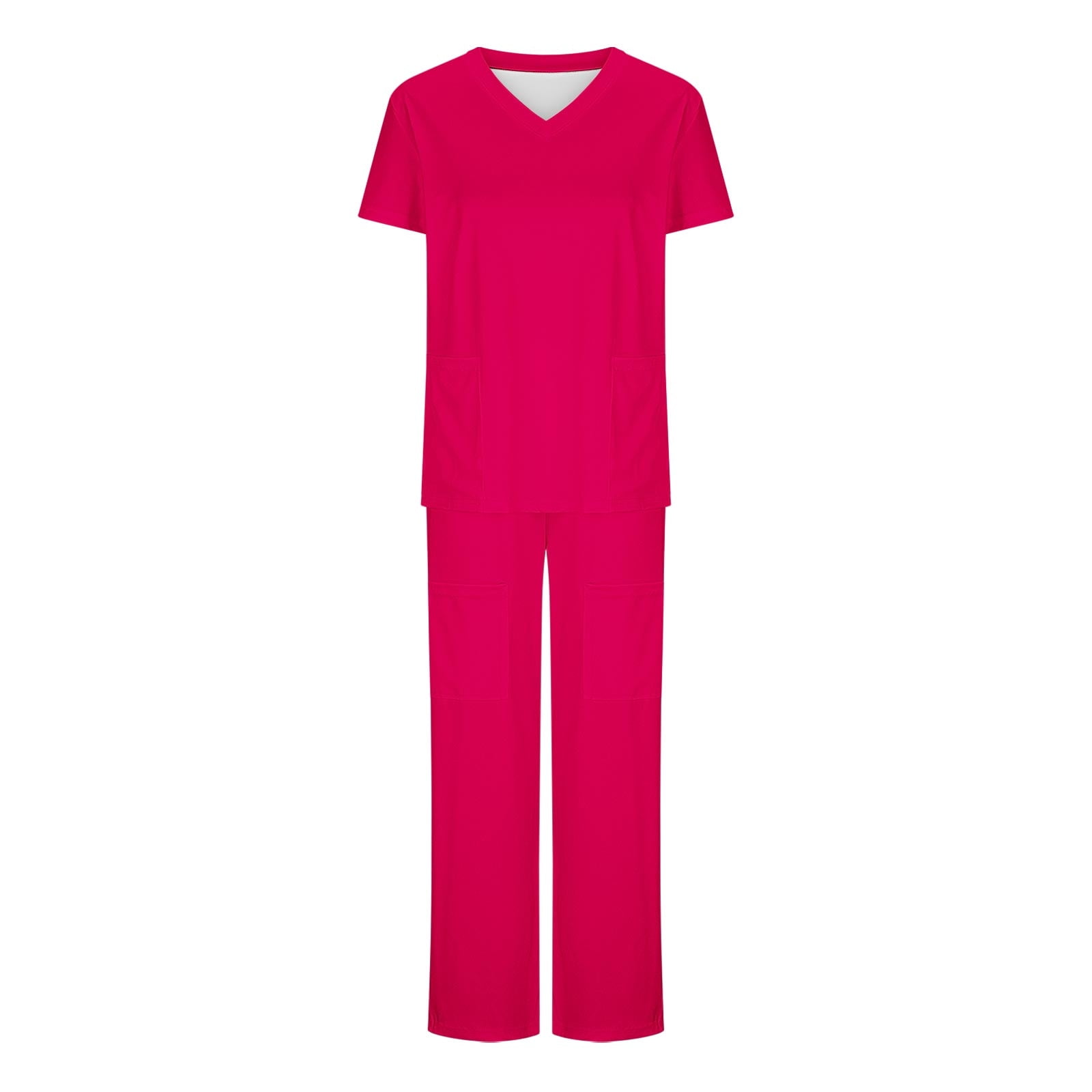 Hvyesh Womens Nursing Uniforms Sets Stretch V Neck Top And Pant Scrub