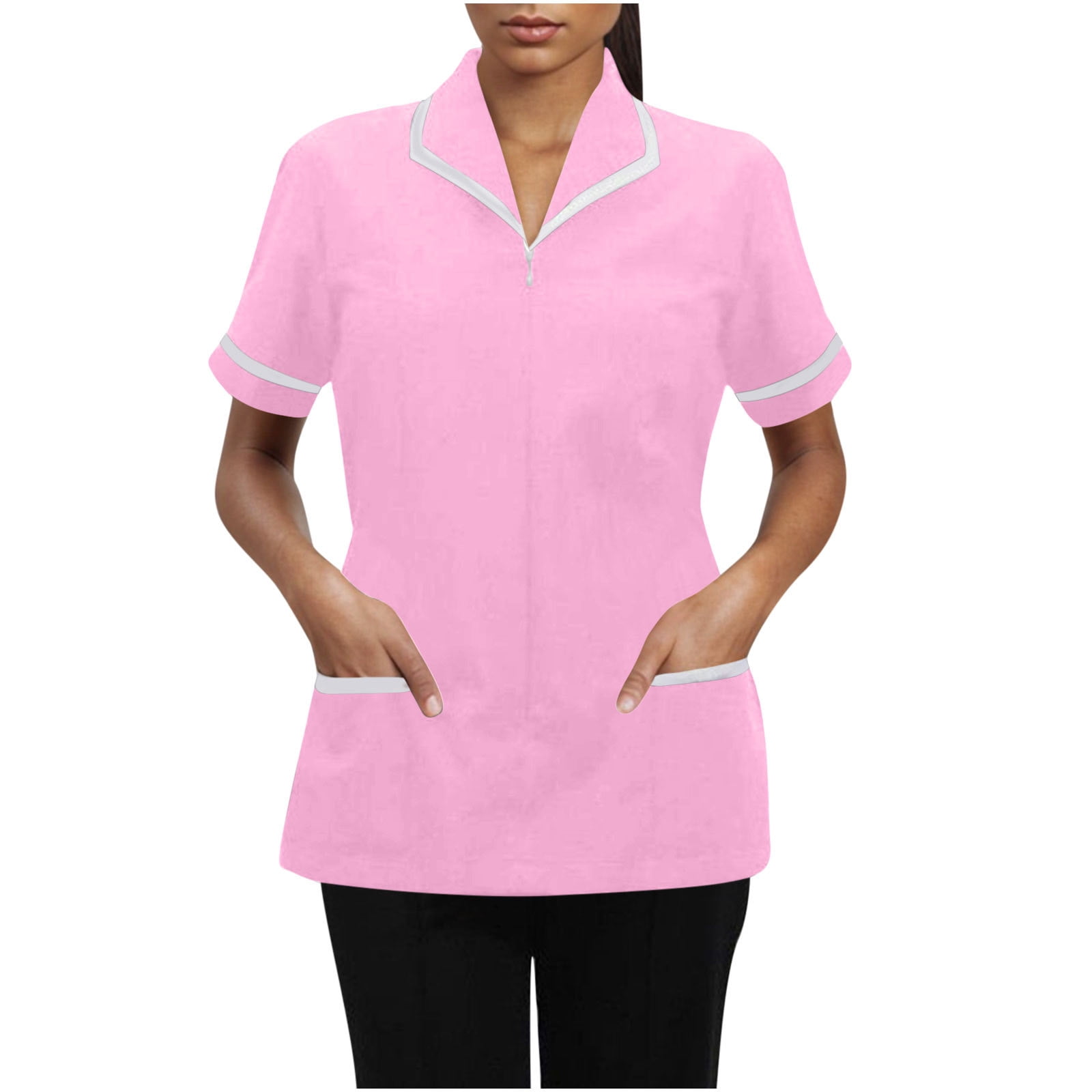 Hvyesh Womens Scrubs Tops 2025 Short Sleeve V Neck Tunic Nursing ...