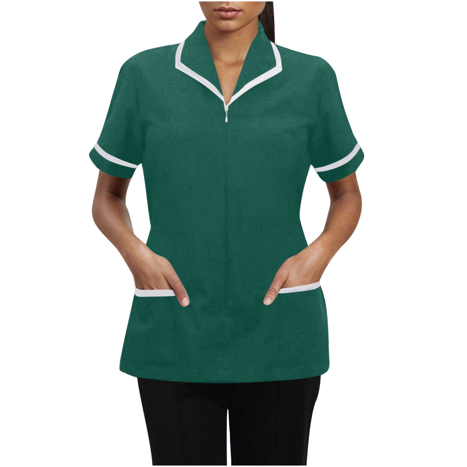 Hvyesh Womens Scrubs Tops 2025 Short Sleeve V Neck Tunic Nursing ...