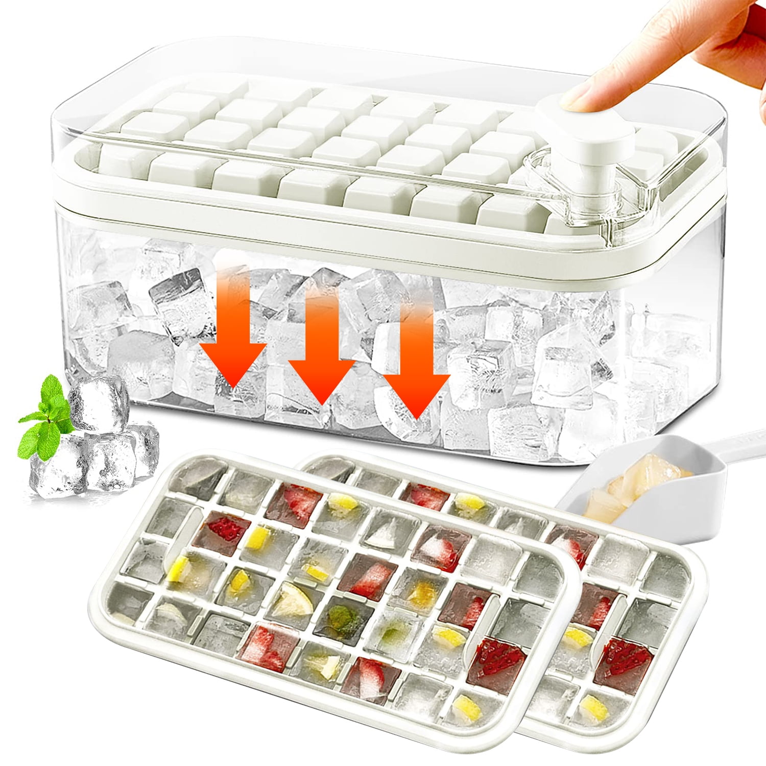 Hwawhin 64PCS Ice Cube Tray, Ice Cube Trays for Freezer with 2 Trays ...