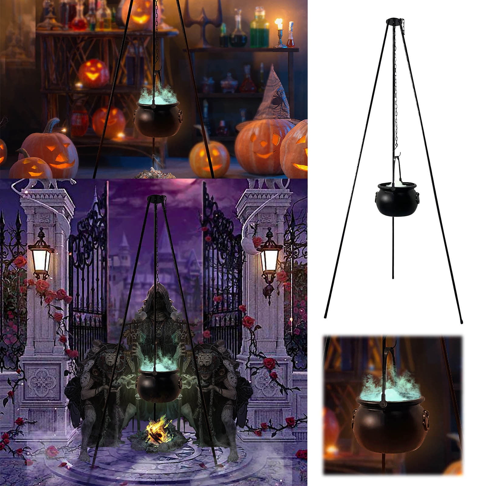 Hwkond Halloween Cauldrons Decorations Black 2024 New Large Witches ...