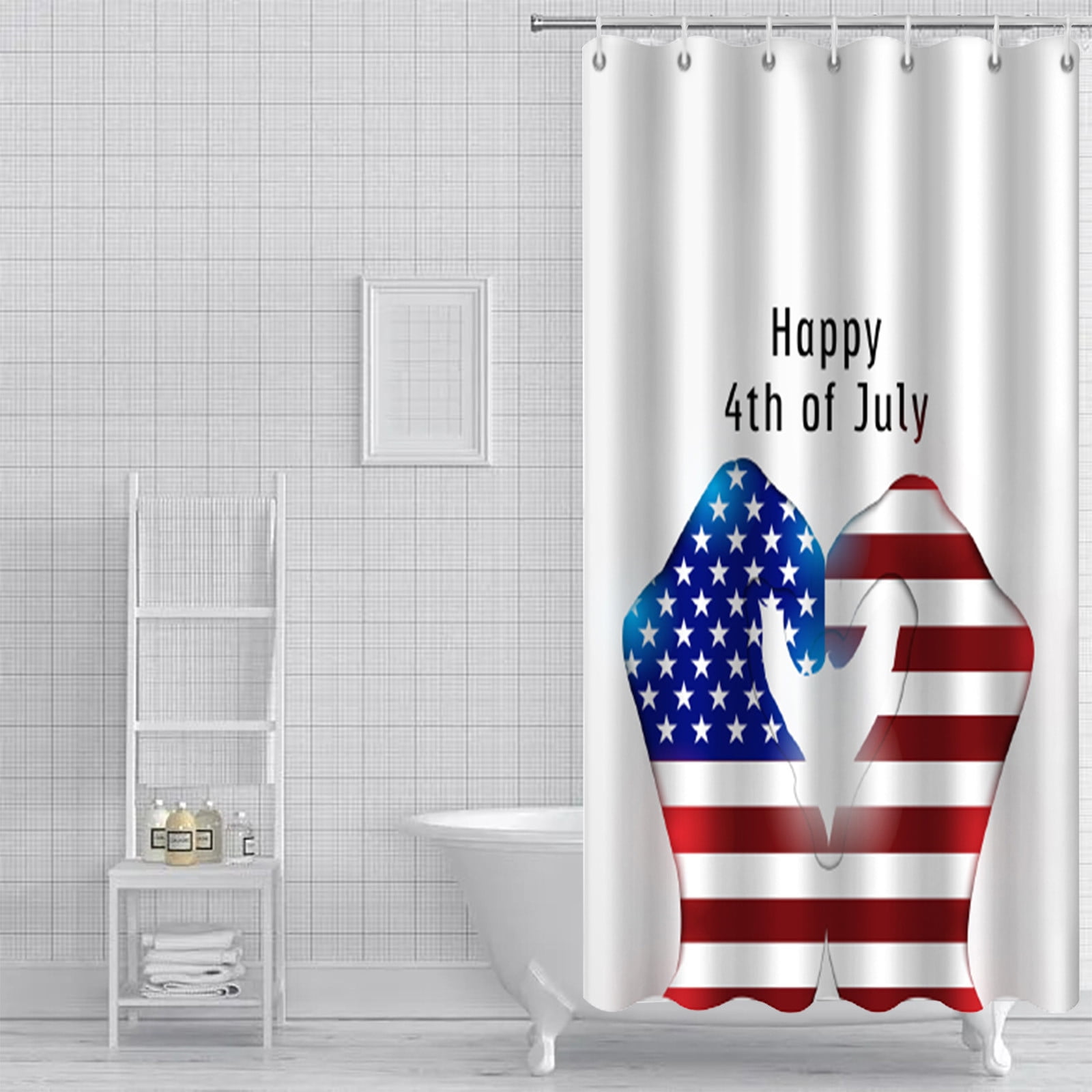 Hwkond Memorial Day Decorations Shower Curtain For Bathroom Modern ...