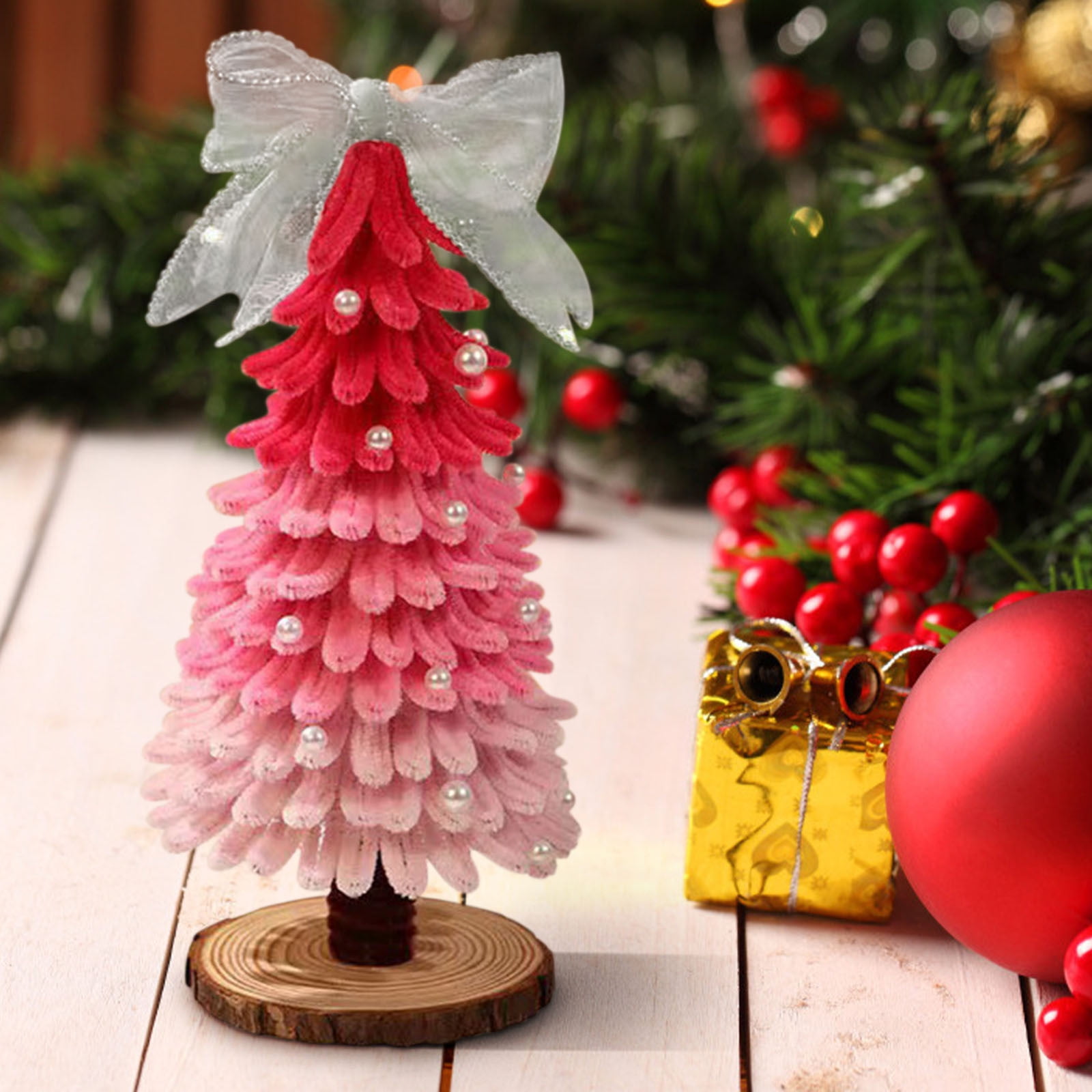 Hwkond Prelit Christmas Tree Stick DIY Christmas Tree Woven Material ...