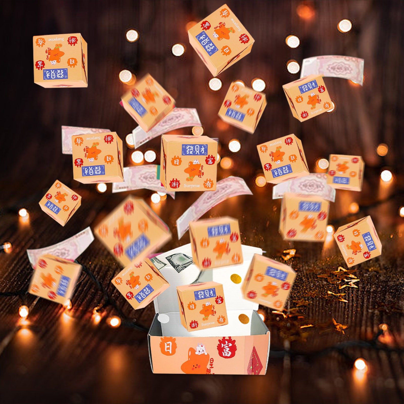Hwkond Surprise Gift Box Explosion for Money Surprise Jumping Box ...