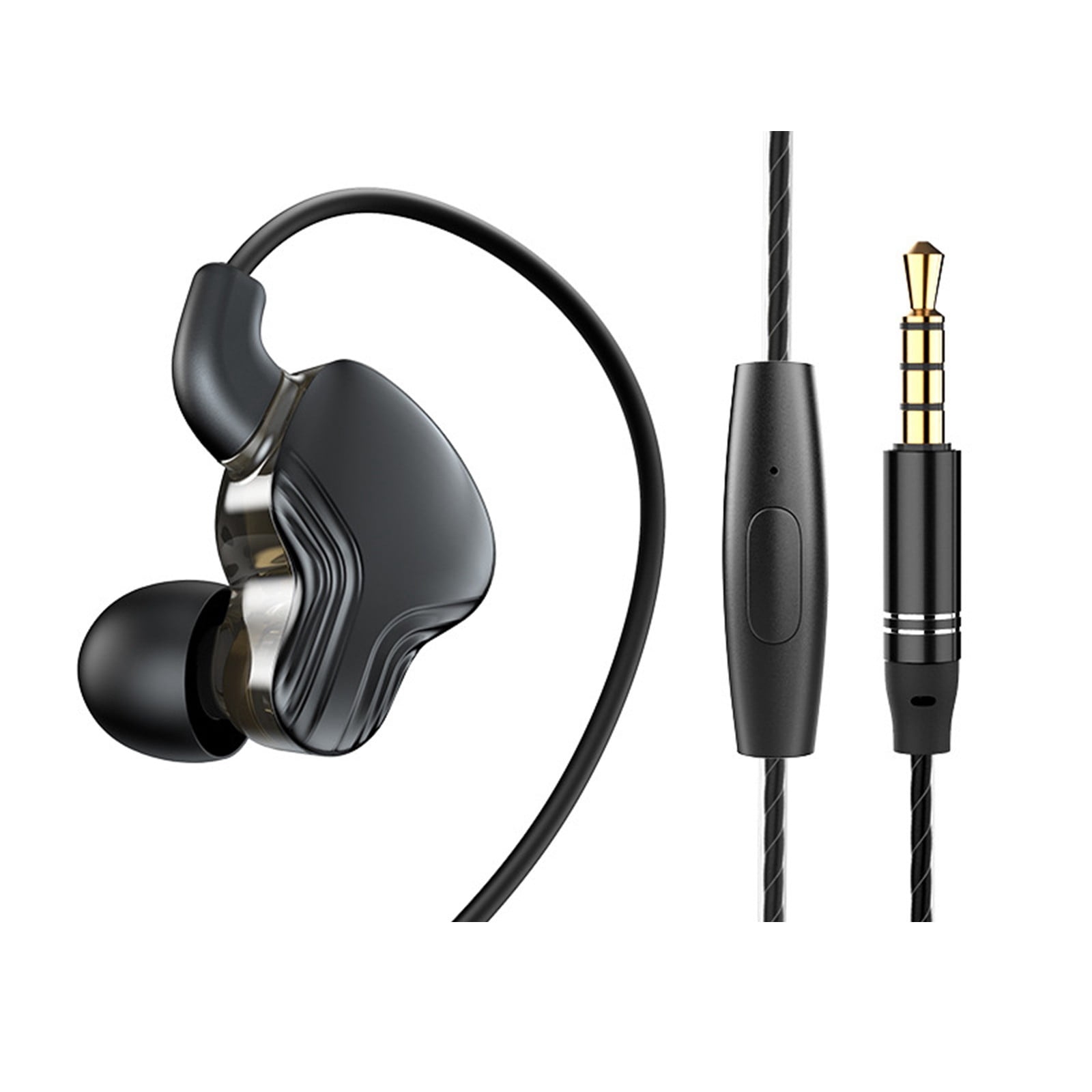 Hwkond Wired Headphones Earbuds, EDual Dynamics Earphones, Wired In Ear ...