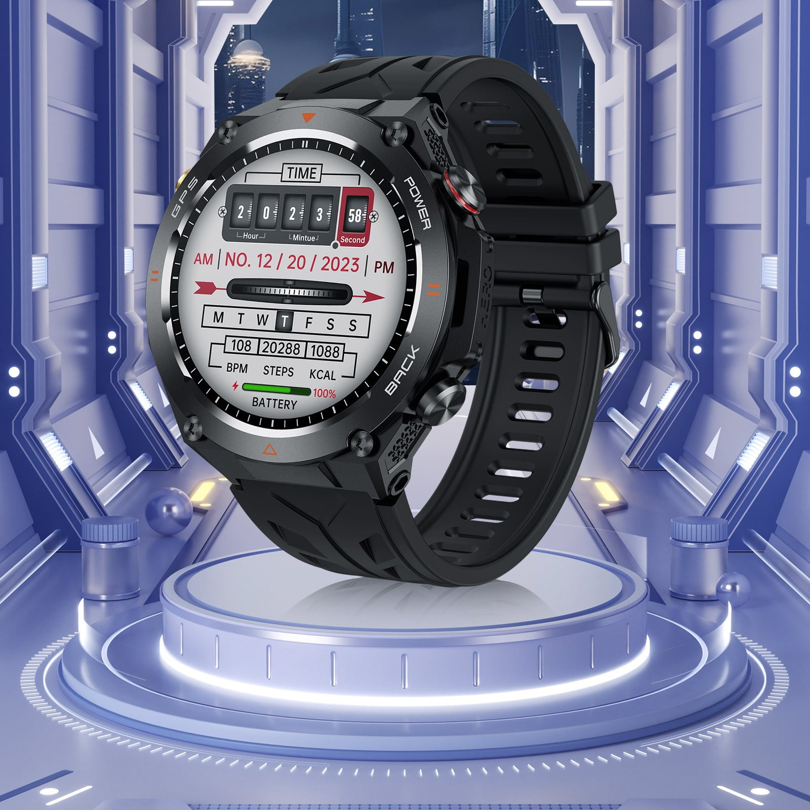 Hwkond Women's Smart Watches, Built In GPS Compass Large Battery ...