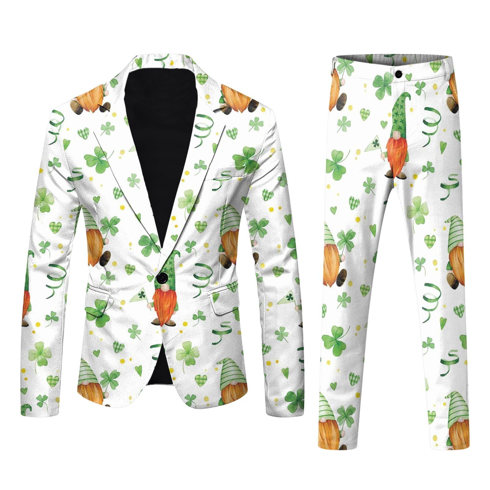 Hwmodou Airport Outfits For Men 2024 Mens St Patricks Day 3D Digital ...